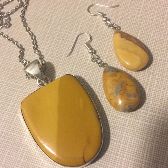 Jewelry | New Unique Yellow Mookaite Gemstone Set | Poshmark